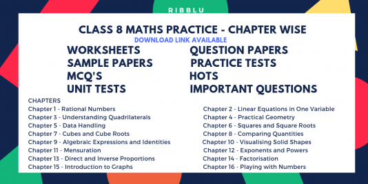 CBSE Class 8 Mathematics Worksheets