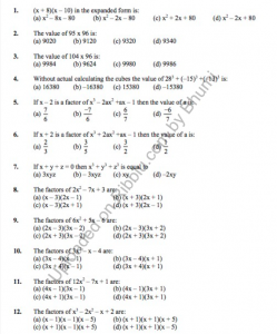 MCQ Questions for Class 9 Maths with Answers PDF