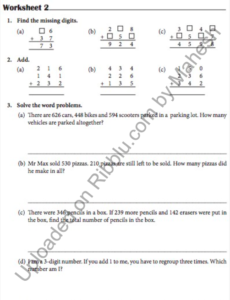 Addition Worksheets for Class 3 Maths