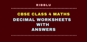 Class 4 Maths Decimal Worksheets with answers