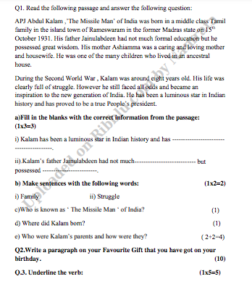 Class 3 English Unseen Passage with Questions & Answers